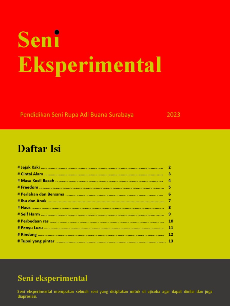 Katalog Seni Eksperimental | PDF