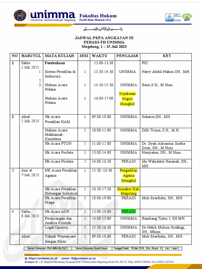 JADWAL PKPA ANGKATAN IV Fix-1 | PDF