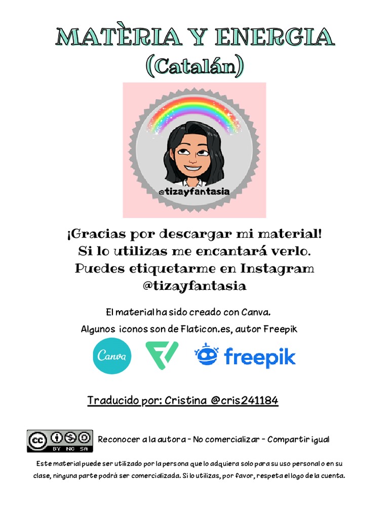 La Materia y La Energía Tizayfantasia (Catalán) | PDF