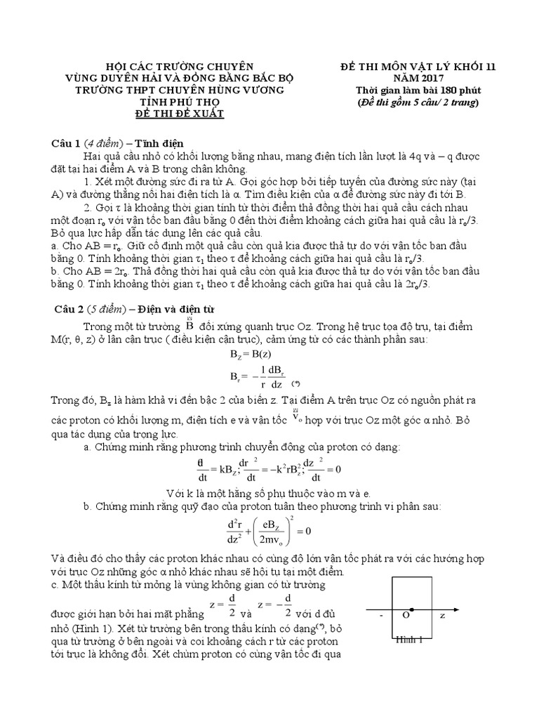 De Va Dap An de Xuat DH 2017 CHV VL11 | PDF