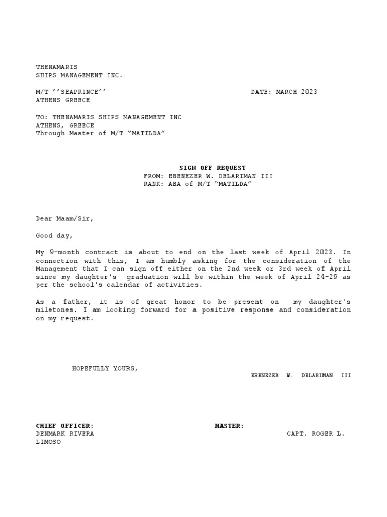 Repatration Request Matilda | PDF