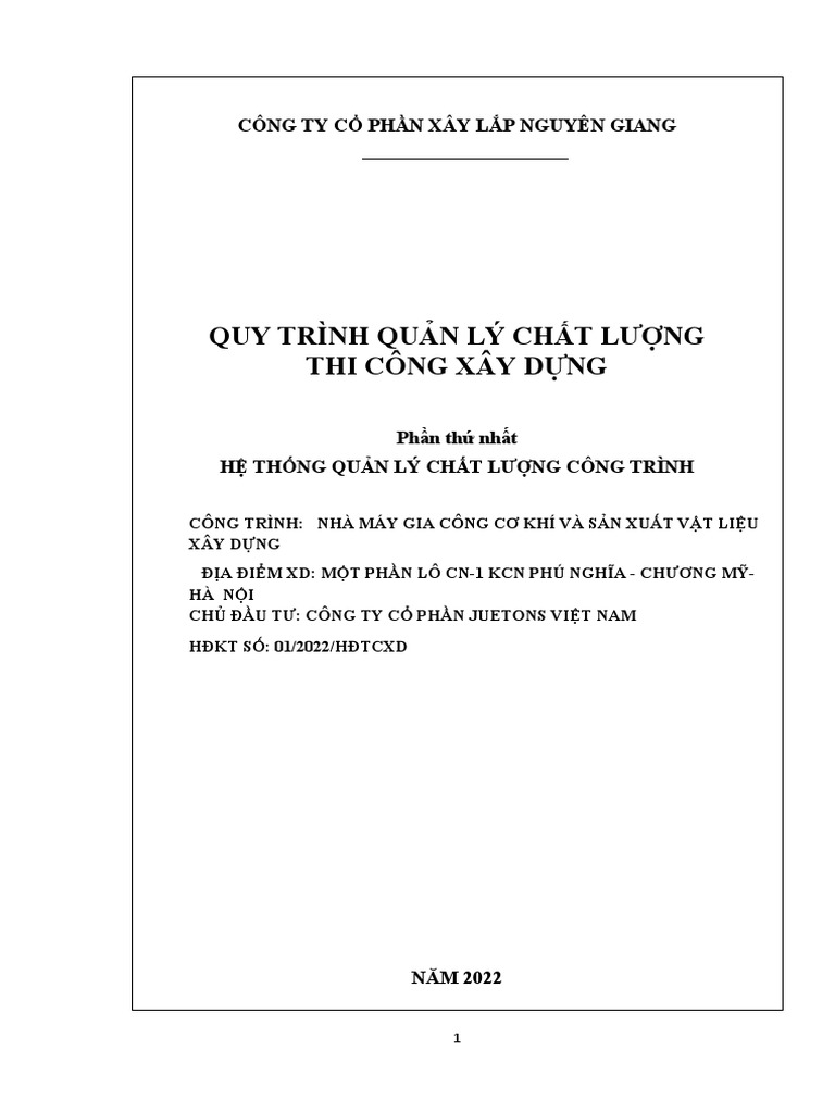 Phan 1-He Thong Quan Ly Chat Luong Cua Nha Thau Thi Cong Xay D NG | PDF