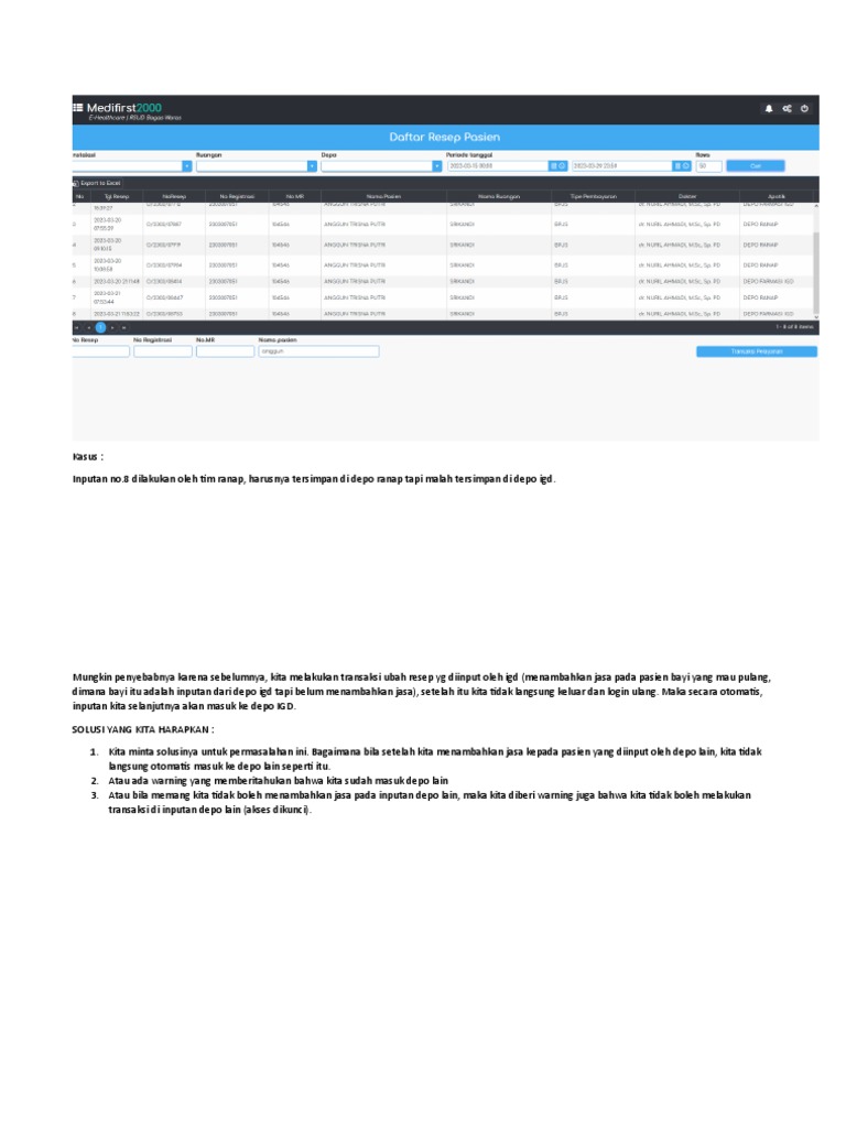 Kasus Sim Rs Salah Input | PDF