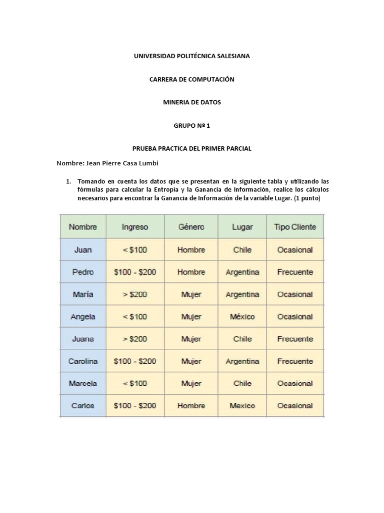 Prueba Practica Mineria de Datos - Casa Jean Pierre | PDF | Algoritmos | Informática teórica
