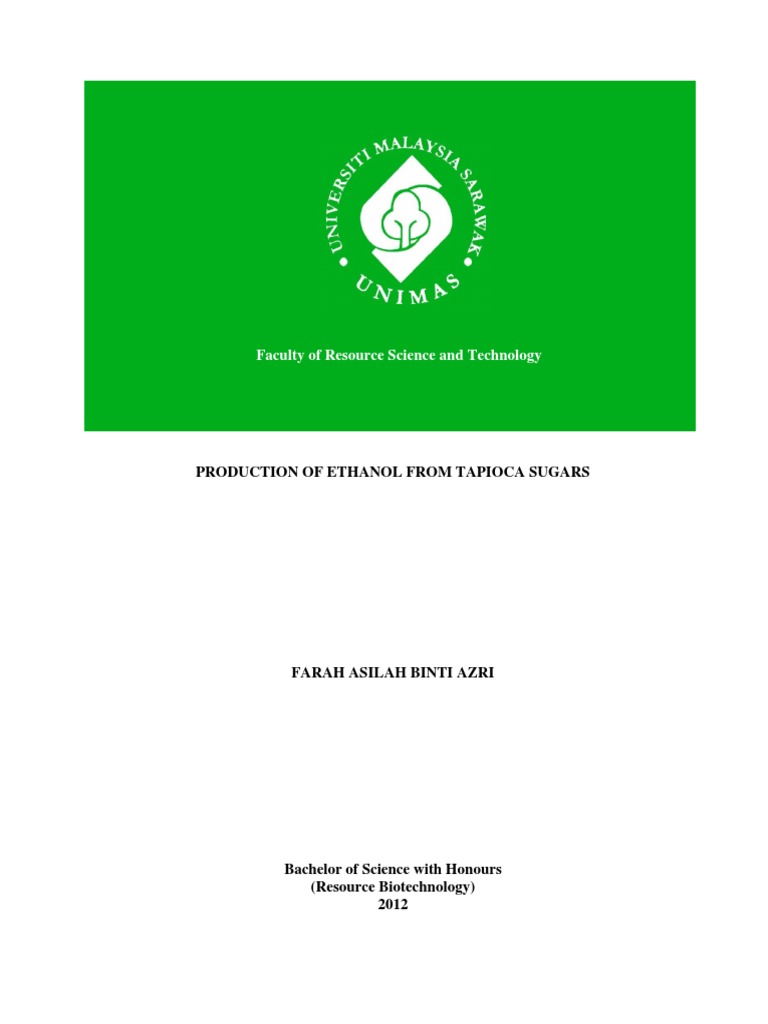 PRODUCTION OF ETHANOL FROM TAPIOCA SUGARS (24pgs) | PDF | Starch | Yeast