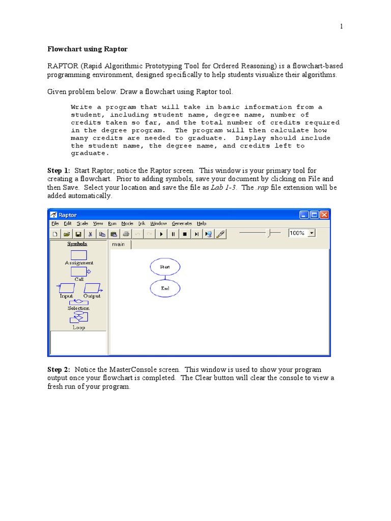 Flowchart Using Raptor Pdf Computer Program Programming