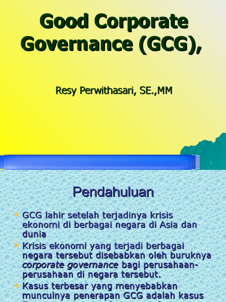 Pengertian Dan Konsep GCG 1 | PDF