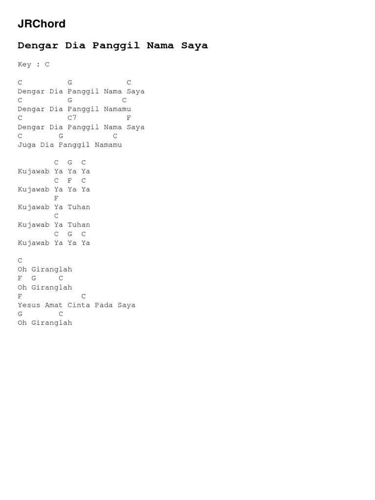 Dengar Dia Panggil Nama Saya | PDF