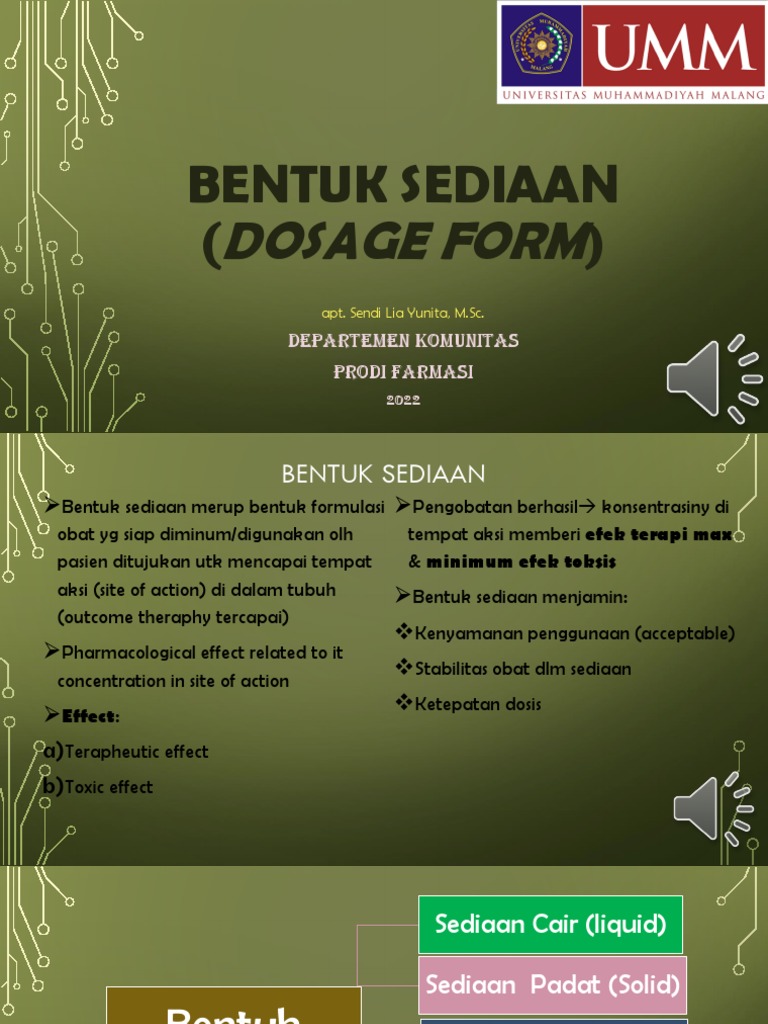 Bentuk Sediaan (Dosage Form) | PDF