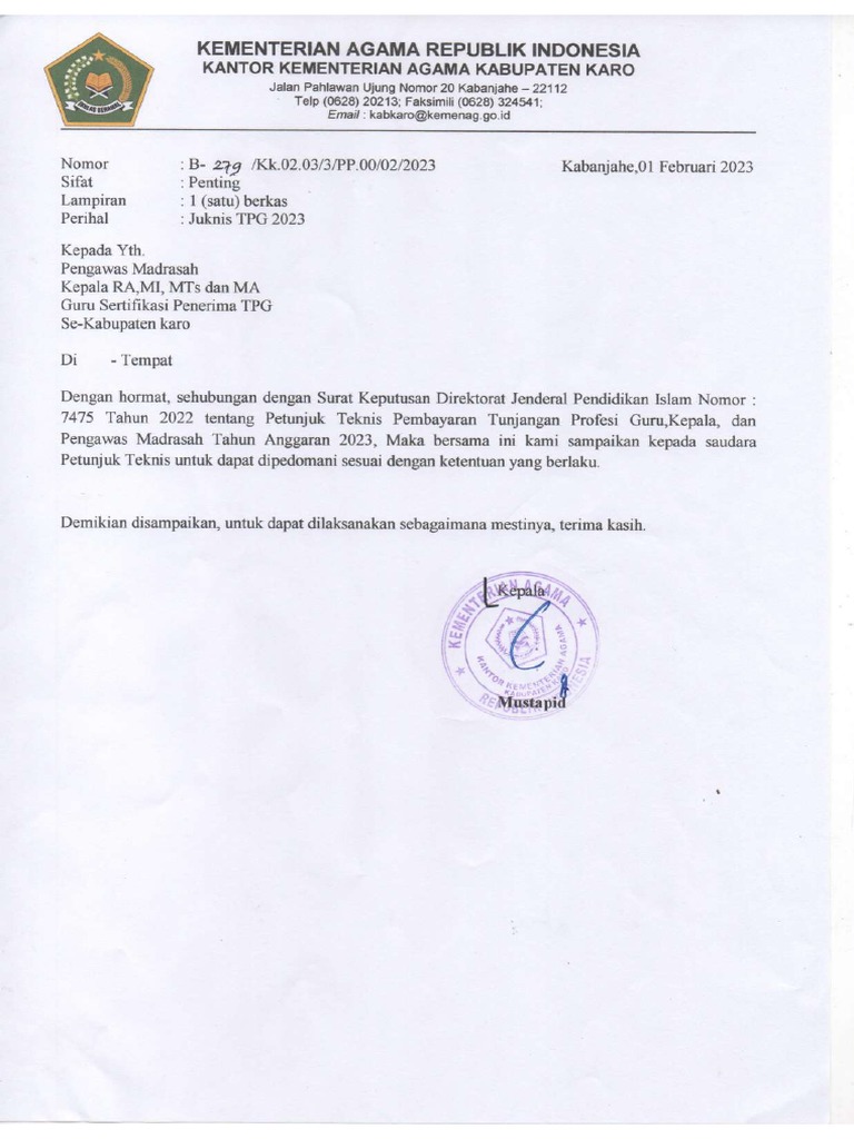 Juknis TPG 2023 Lengkap | PDF