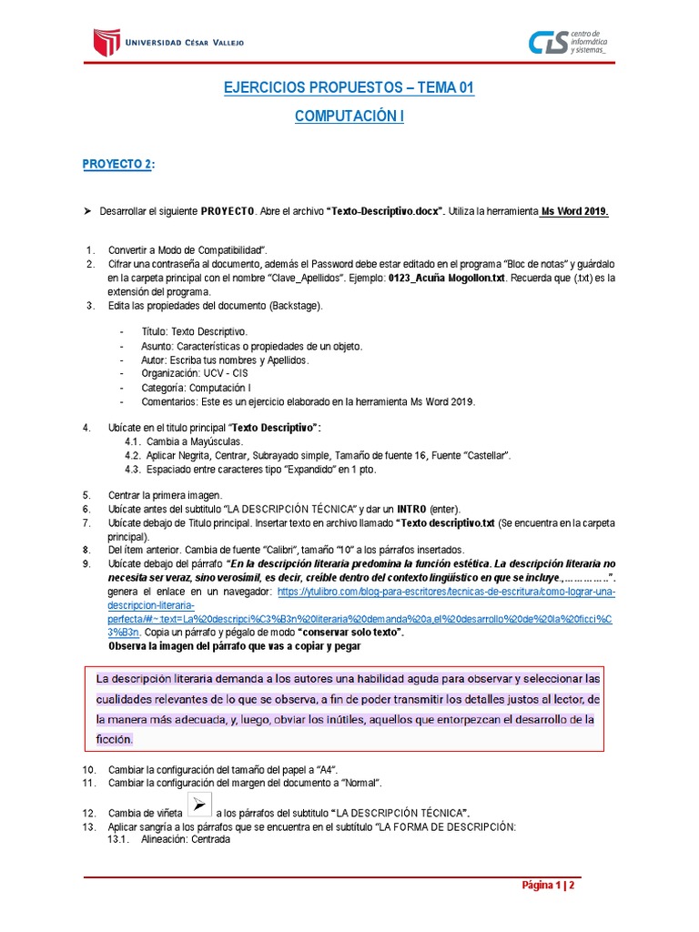 C1 - Ejercicios Propuestos - T01 - 2 | PDF | Archivo de computadora | Informática