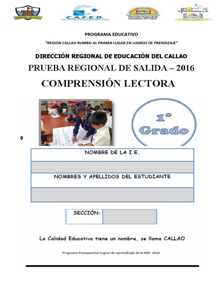 Prueba de Comprension 1° | PDF