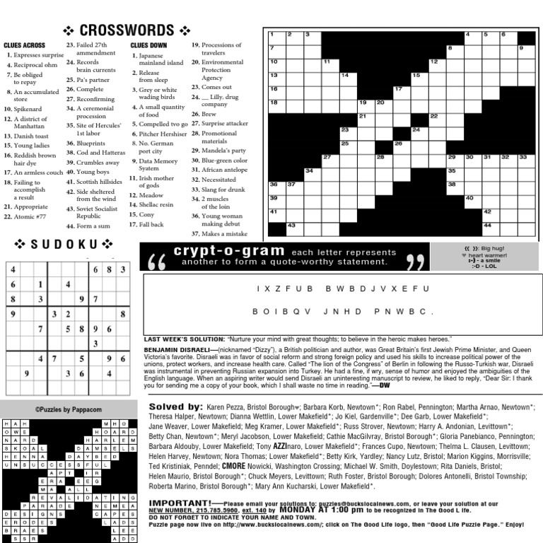 Crosswords : Crypt-O-Gram | PDF