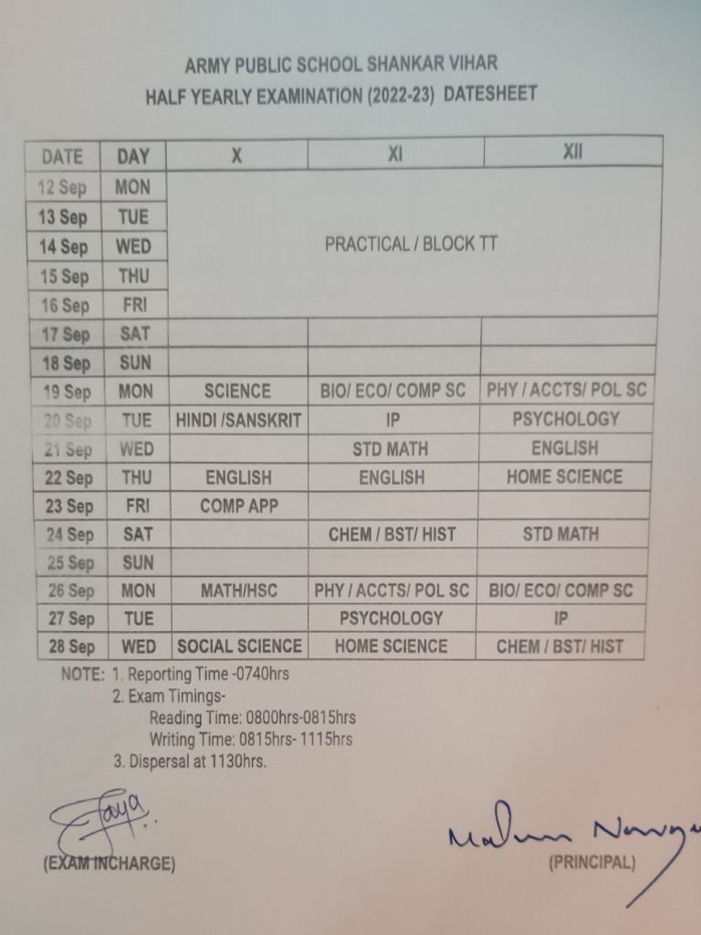 10-12 Half Yearly Examination | PDF