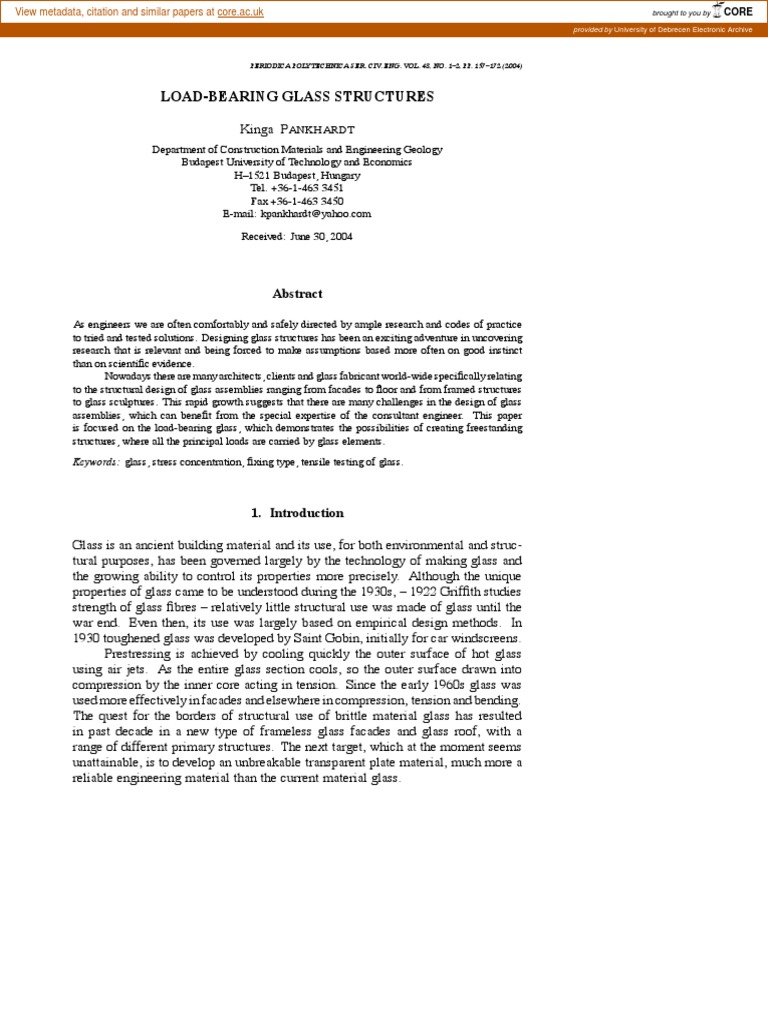 Load-Bearing Glass Structures Explained | PDF | Strength Of Materials ...