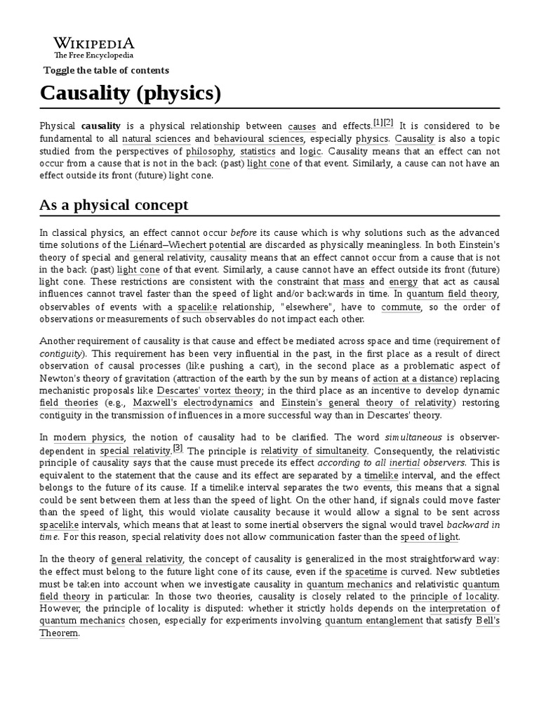 Causality (Physics) | Download Free PDF | Theory Of Relativity | Metaphysics