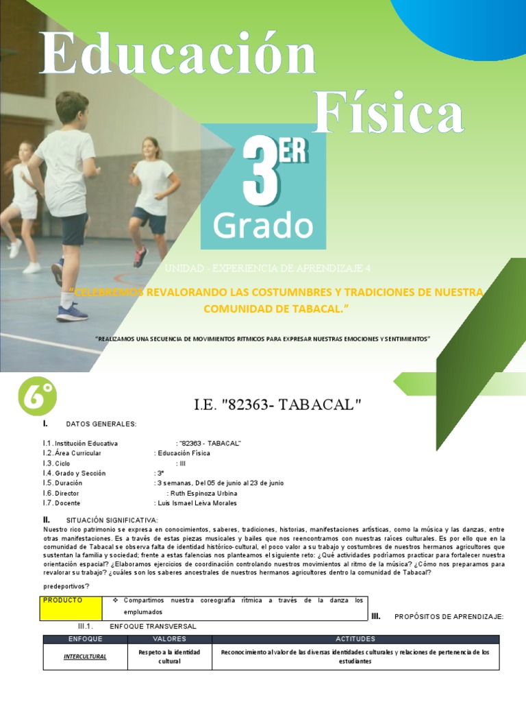 UNIDAD - EdA 4 - CICLO IV - 3° 2023 | PDF | Bailes | Aprendizaje