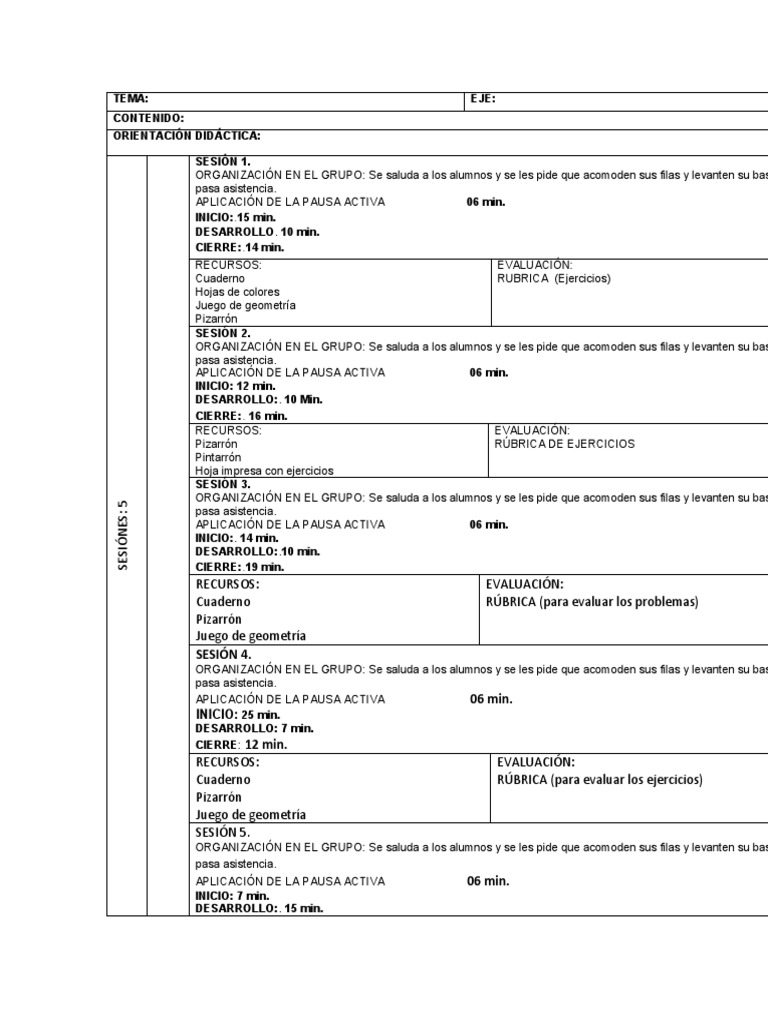 FORMATO DE PLAN DE CLASE | PDF