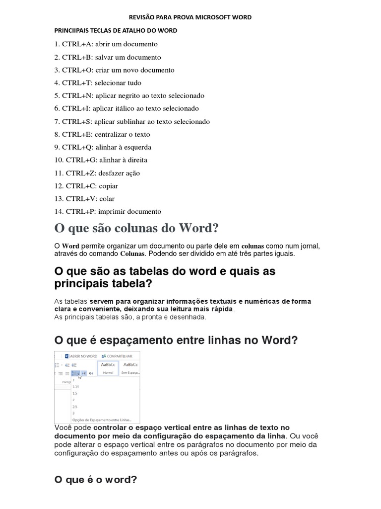 Revisão para Prova Microsoft Word | PDF | Microsoft | Engenharia de Software