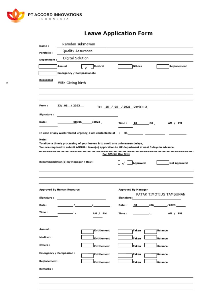 AI Leave Application | PDF