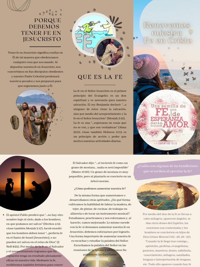 Triptico-Fe en Cristo | PDF | Fe | Jesús