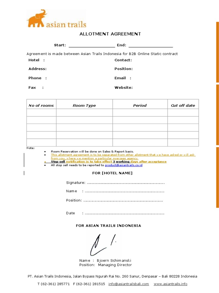 Form Allotment Agreement | PDF