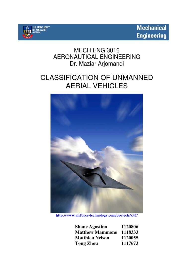 Classification of Unmanned Aerial Vehicles: Mech Eng 3016 Aeronautical ...