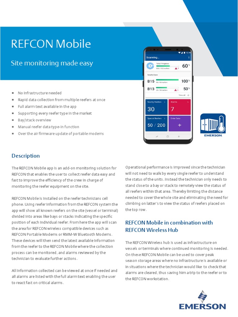 Refcon Mobile App Leaflet Pdf Bluetooth Mobile App