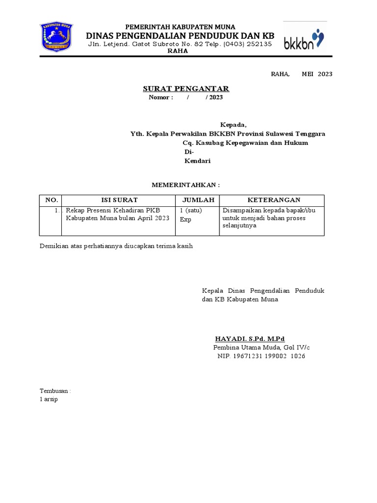 SURAT PENGANTAR ABSEN | PDF