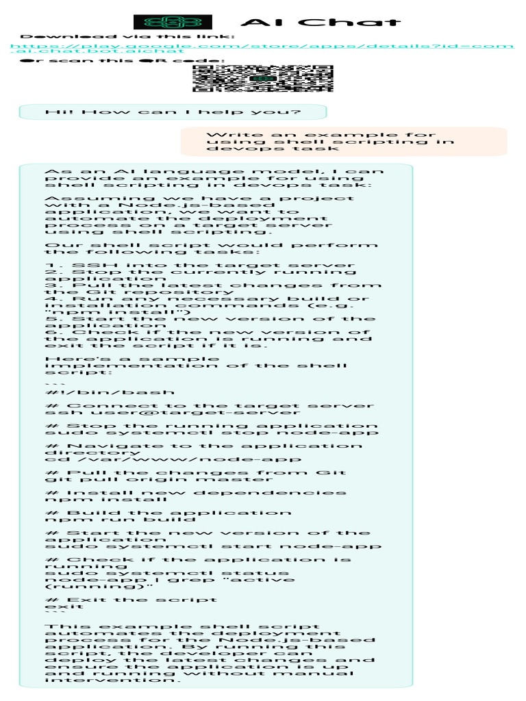 Write an example for using shell scripting in devops task (1) | PDF
