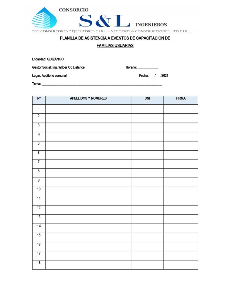 Planillas de Asistencia | PDF
