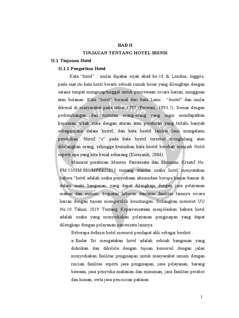 Bisnis Hotel | PDF