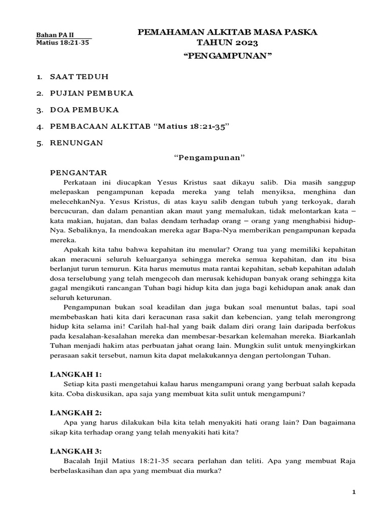 Bahan PA II Masa Paska | PDF