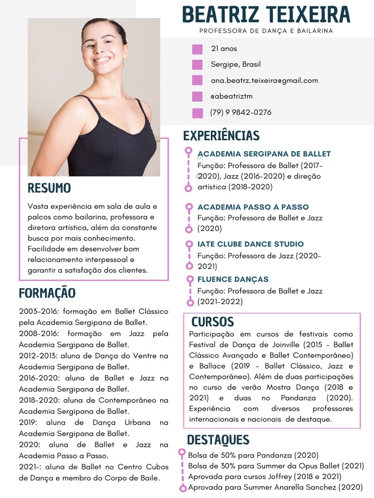 Currículo Artístico | PDF | Balé | Danças