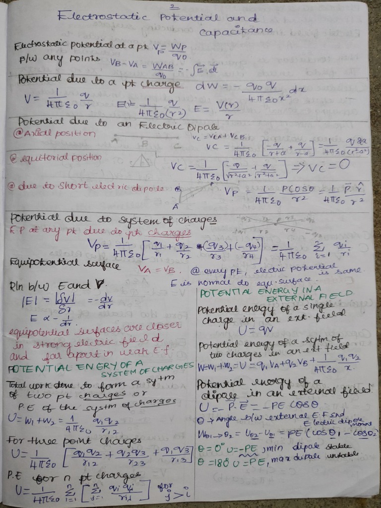 Electrostatic Potential And Capacitance Pdf Electromagnetism