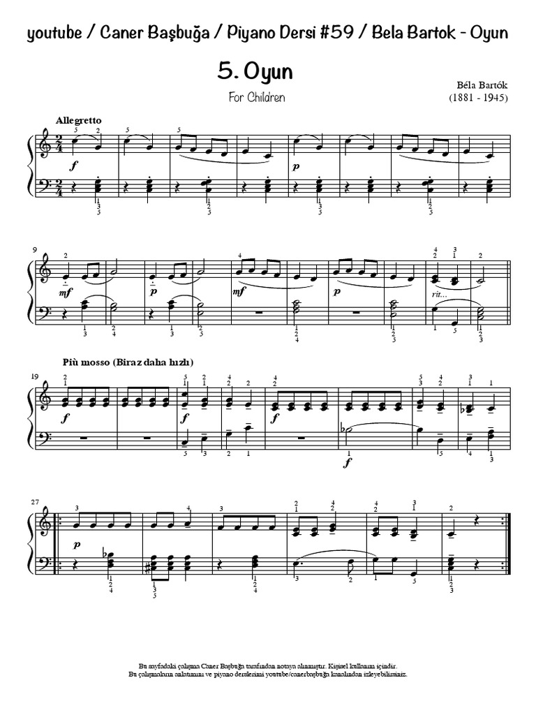 Piyano Dersi 59 Caner Basbuga | PDF