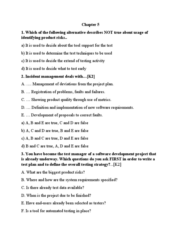 Chapter 5 - in | PDF | Software Testing | Risk
