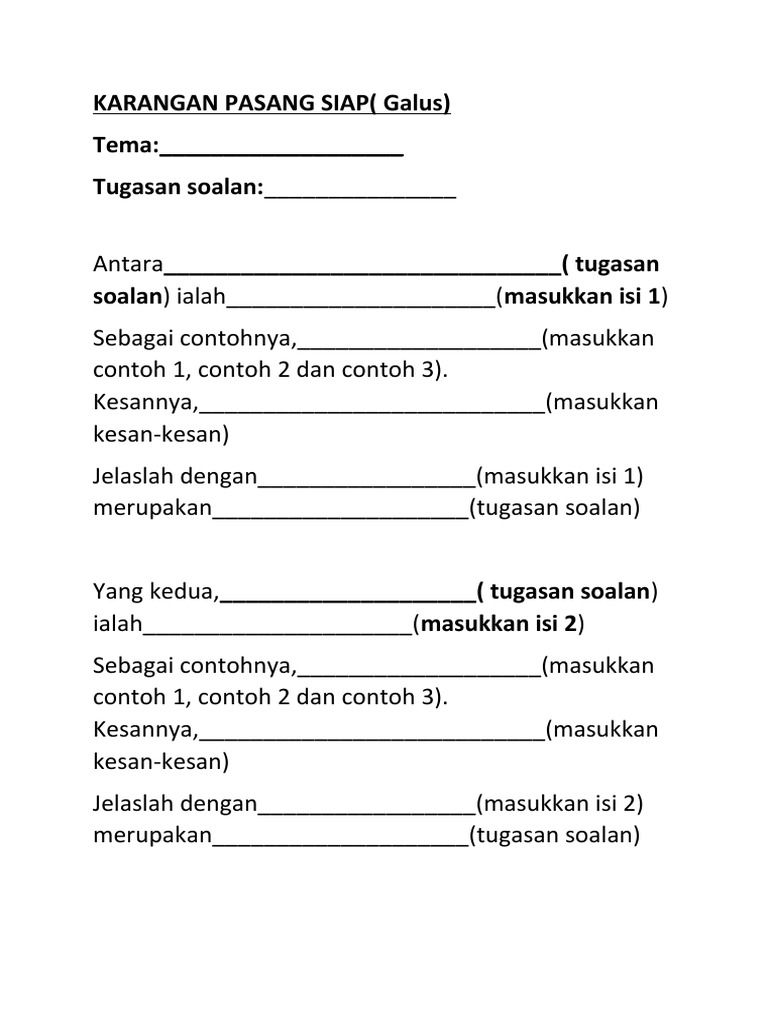 Karangan Pasang Siap | PDF