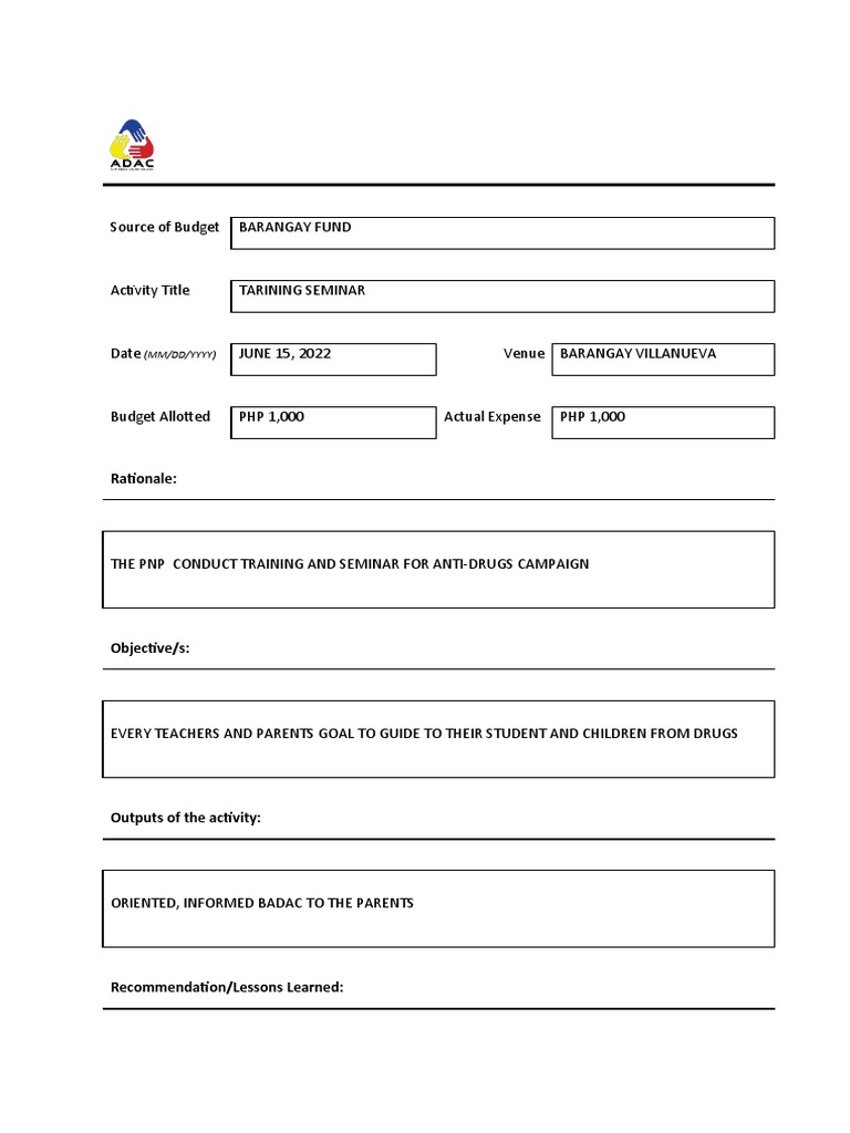 BADAC FORM Activity Report 2022 | PDF