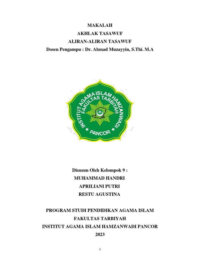 Kelompok 9 Aliran-Aliran Tasawuf | PDF