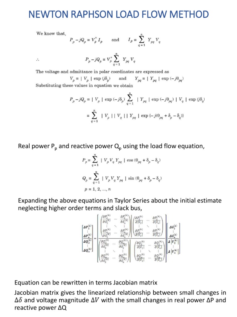 Newton Raphson Load Flow Method | PDF | Mathematics | Mathematical Analysis