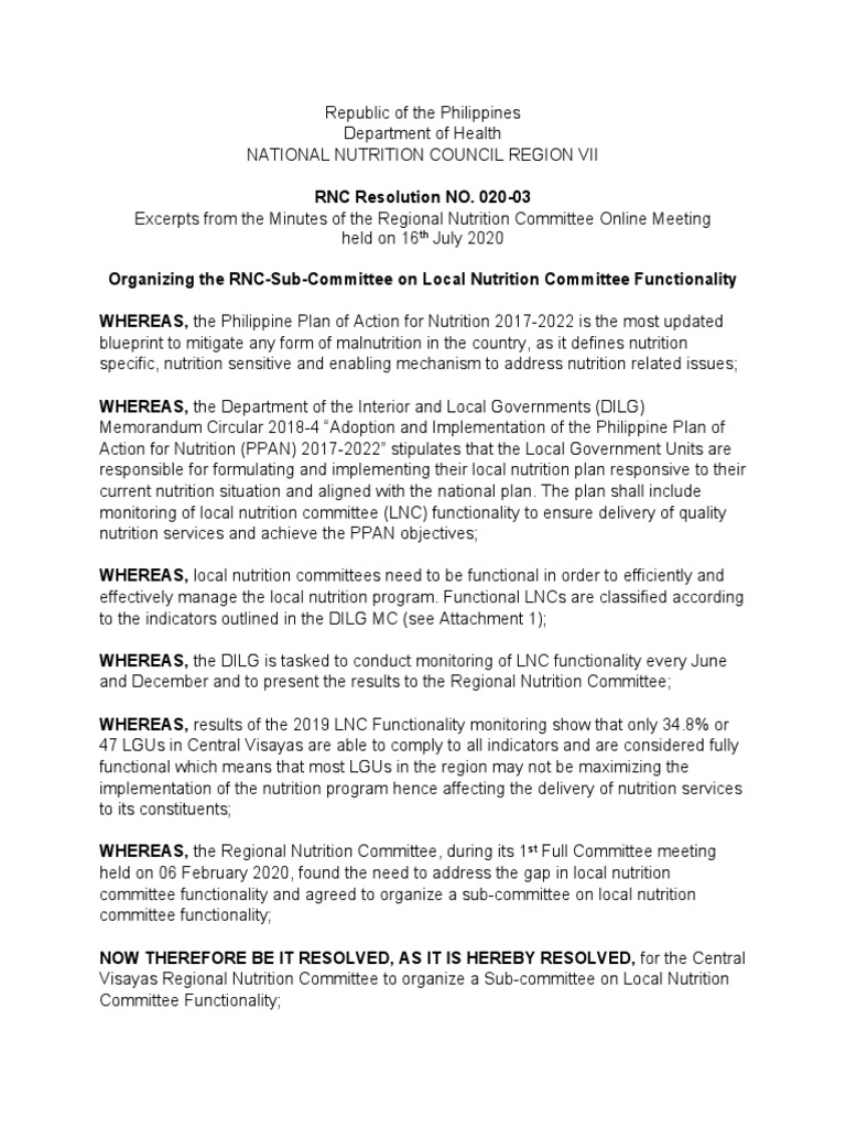 RNC Resolution No. 020-03 | PDF