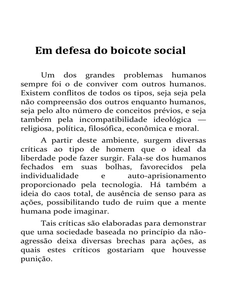 (CELETI) em Defesa Do Boicote Social (IMB) | PDF | Liberdade | Justiça (CELETI) em Defesa Do Boicote Social (IMB) | PDF | Liberdade | Justiça
