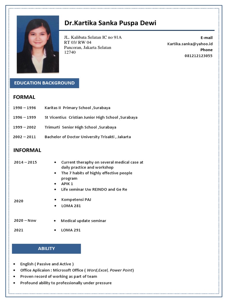CV Kartika | PDF | Social Programs | Primary Care