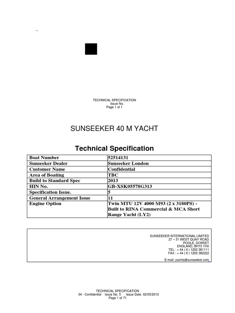 Yachting Spec | PDF | Specification (Technical Standard) | Yacht