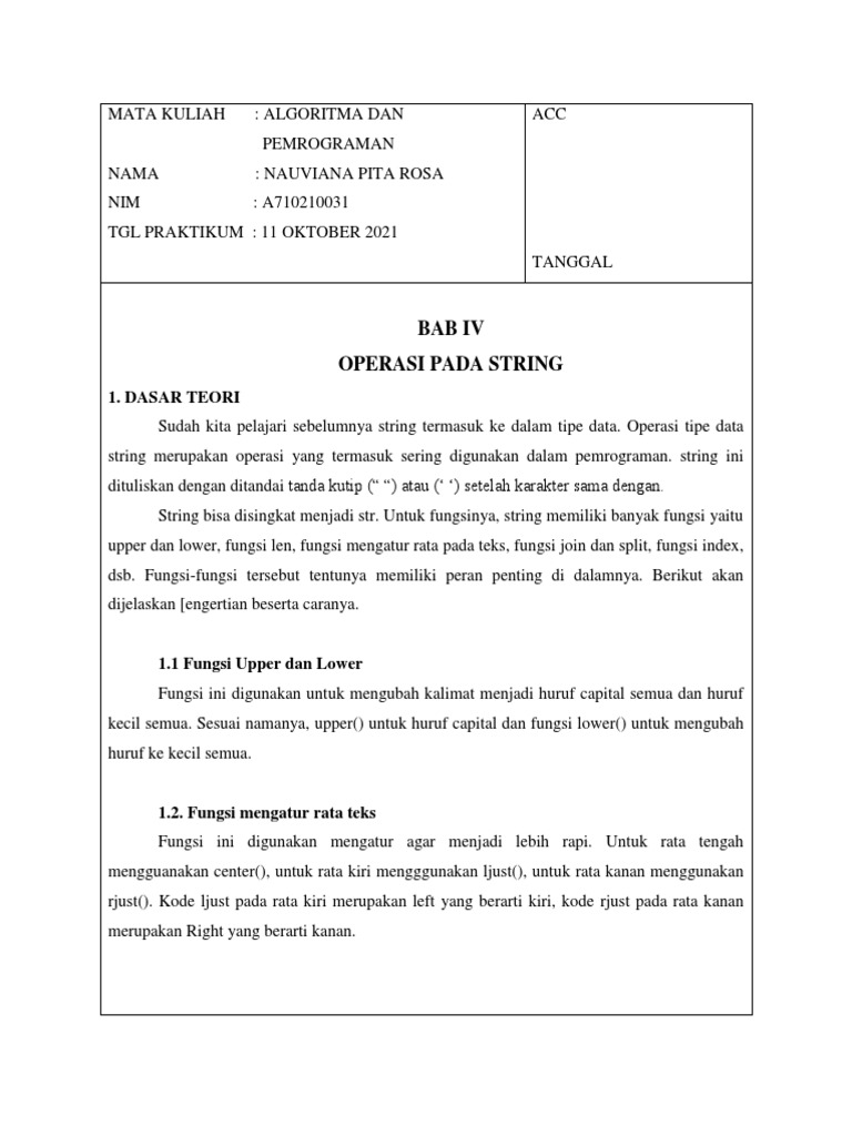 Operasi Pada String | PDF