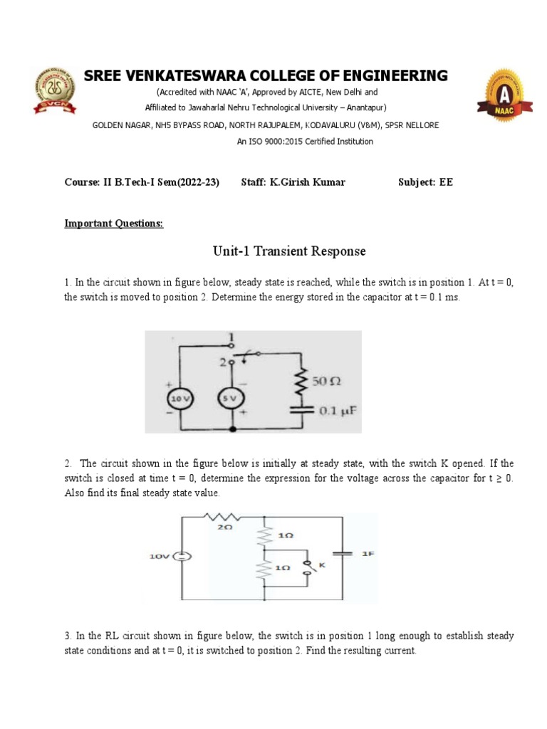 EE Important Questions | PDF | Electric Motor | Transformer