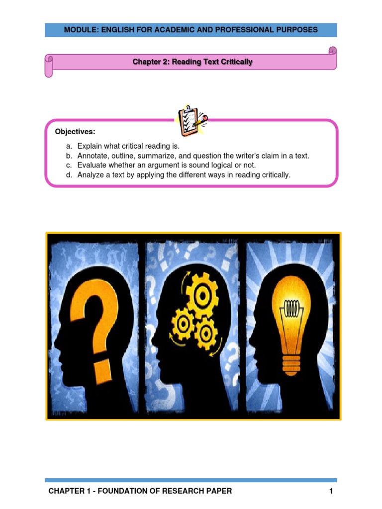 Chapter 2 - Reading Text Critically | PDF | Essays | Information