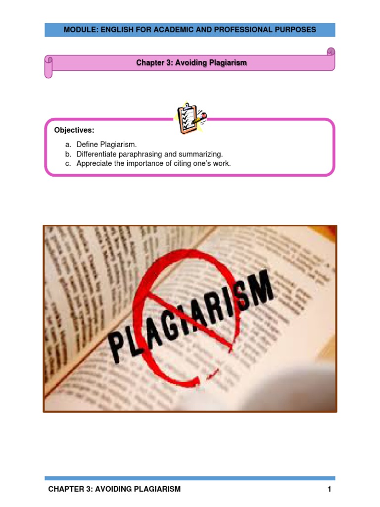 Chapter 3 - Avoiding Plagiarism | PDF | Citation | Plagiarism