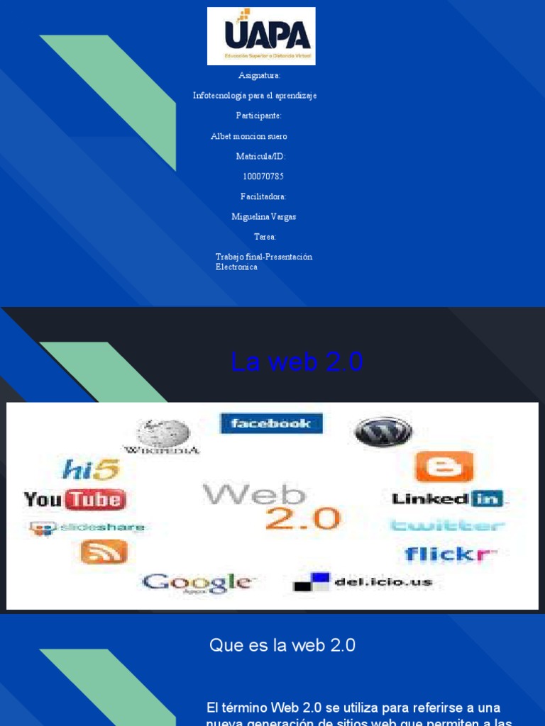 Presentacion Electronica de La Web 2.0 | PDF | web 2.0 | Red mundial